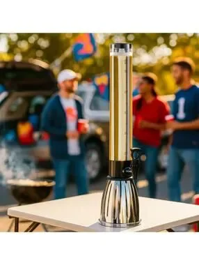 Dining | Beer Tower Drink Dispenser 26l 88oz W Ice Tube Tap Party Bar ...